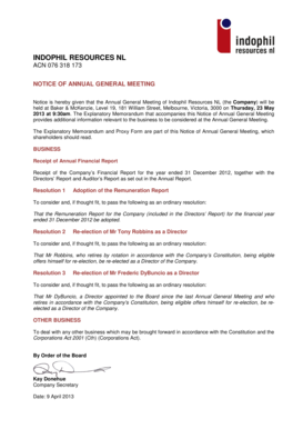 Fillable Online Notice of AGM Meeting and Proxy Form - Indophil ...