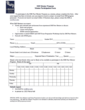 Fillable Online smi ucr Mentee Request Form - SMI - smi ucr Fax Email ...