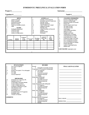 Fillable Online pantera sdm buffalo ENDODONTIC PRECLINICAL EVALUATION ...