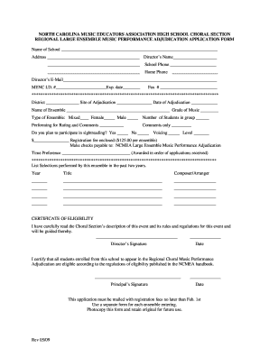 Fillable Online ncmea Large Ensemble MPA Registration Form - The North ...