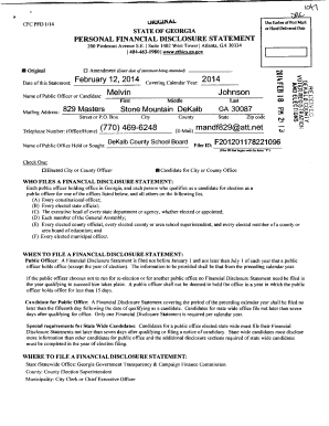 Fillable Online web dekalbcountyga georgia personal financial ...