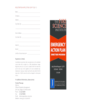 Fillable Online jjay cuny EMERGENCY ACTION PLAN - John Jay College of Criminal Justice - jjay ...