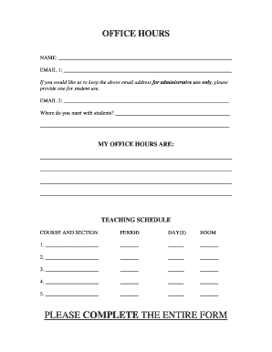 Fillable Online jjay cuny Office Hours Report Form Fax Email Print ...