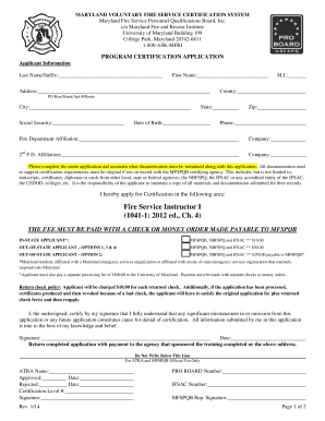 Fillable Online mfri Fire Service Instructor I (1041-1: 2012 ed., Ch. 4) - Maryland Fire ... Fax ...