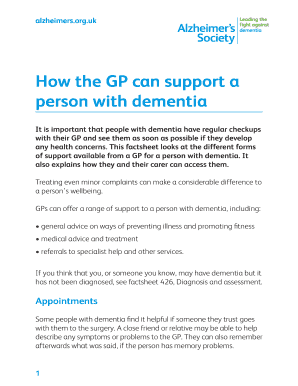 Fillable Online parsonsheath co How the GP support a person with ...