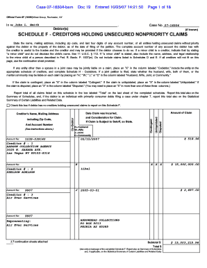 Fillable Online Creditors holding unsecured nonpriority claims - John L ...