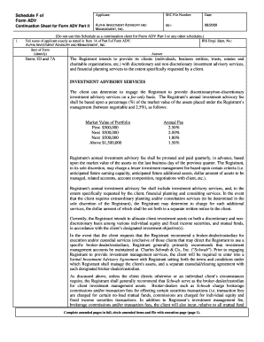 Fillable Online Schedule F of the ADV Form set - Alpha Investment ...