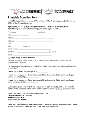 Fillable Online Printable Donation Form - California Council of ...