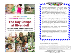 Fillable Online rivendell-school Welcome to summer at Rivendell School ...