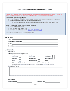 Fillable Online creighton Centralized reservations request form ...