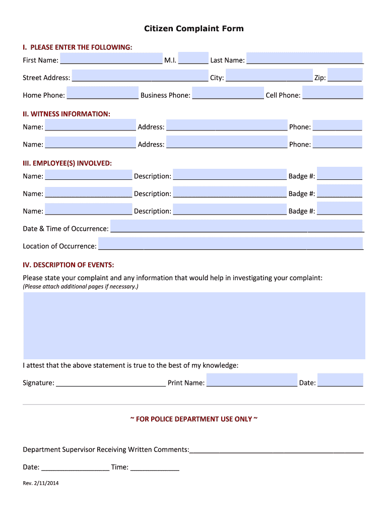 Fillable Online csun Citizen Complaint - California State University ...