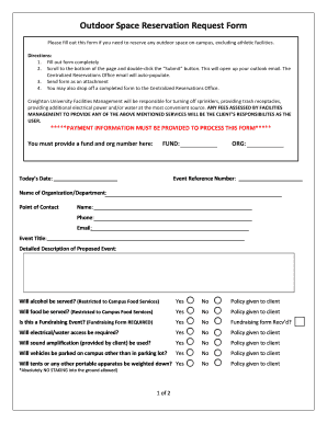 Fillable Online creighton Outdoor Space Reservation Request Form ...