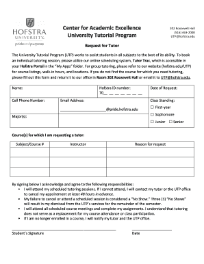 Fillable Online hofstra Center for Academic Excellence Fax Email Print ...