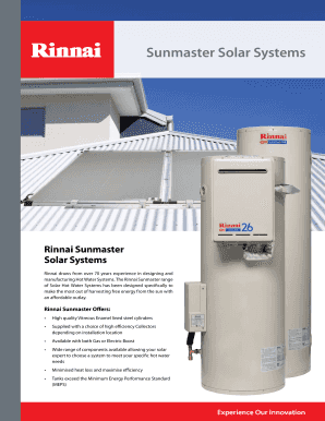 Fillable Online Sunmaster Flyer - Rinnai Australia Fax Email Print ...