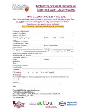 Fillable Online Registration Form for Venture Girls Club 2009/2010 ...