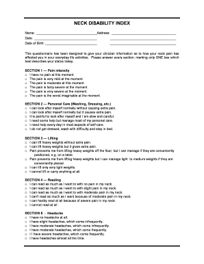 Fillable Online haywardpt Neck Pain Form - haywardpt Fax Email Print ...