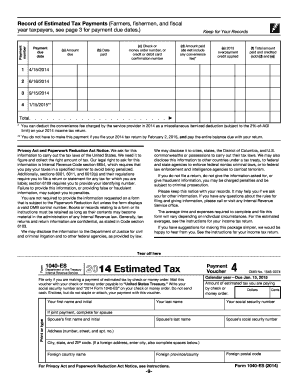 Fillable Online Payment number Record of Estimated Tax Payments ...