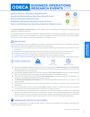 Fillable Online deca BUSINESS OPERATIONS RESEARCH EVENTS 2015 - DECA ...