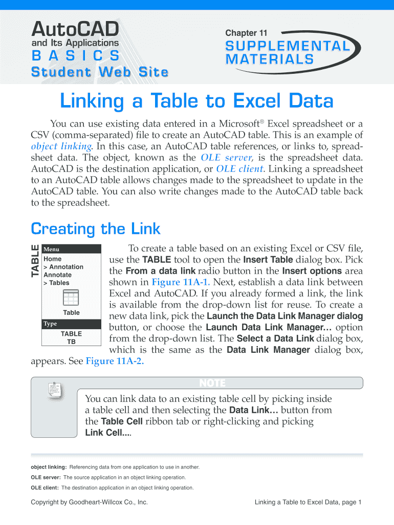 Fillable Online Linking A Table To Excel Data Fax Email Print PdfFiller