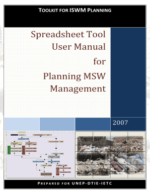 Fillable Online Spreadsheet Tool User Manual for Planning MSW Management Fax Email Print - pdfFiller