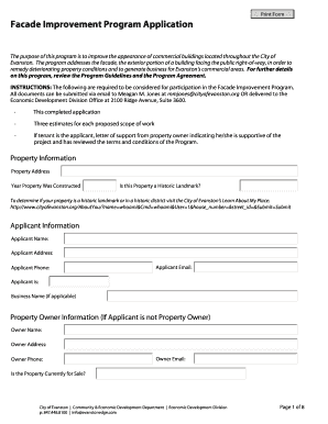 Fillable Online Facade Improvement Program Application - Evanston Edge ...