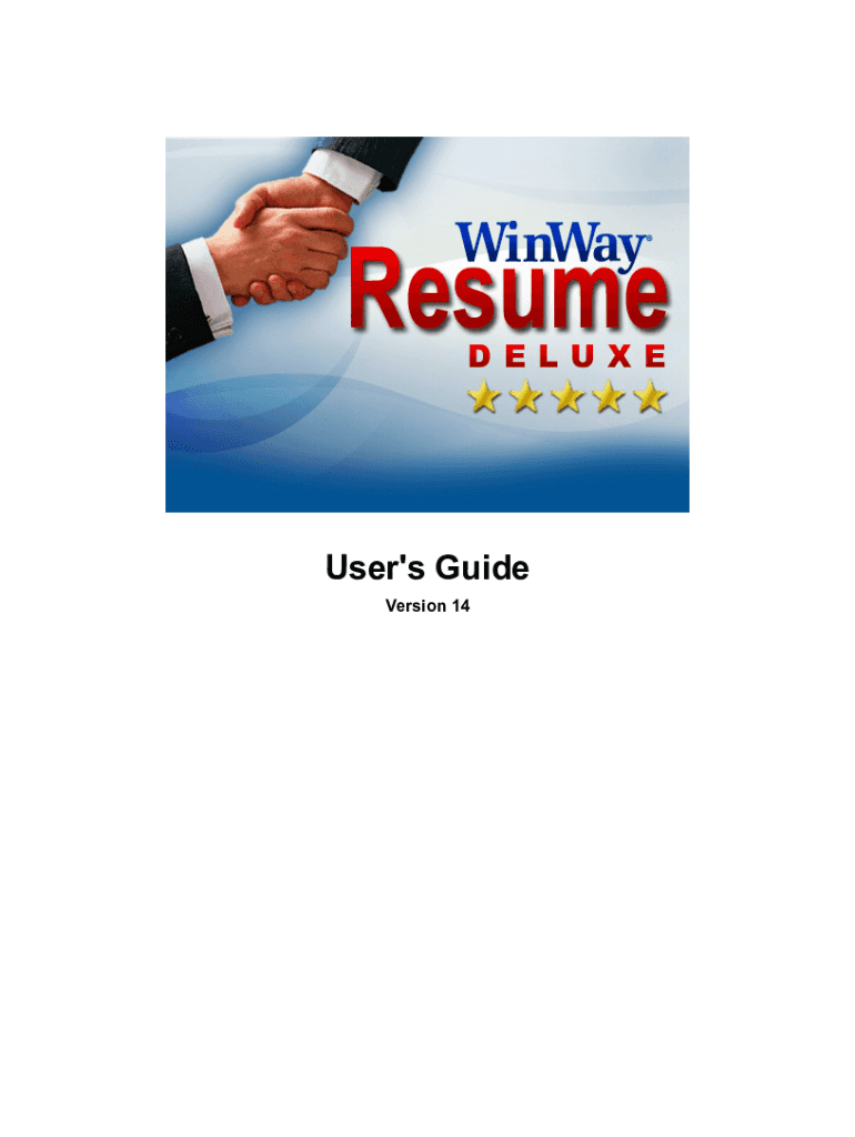 Fillable Online User's Guide - WinWay Resume Deluxe Fax Email Print ...