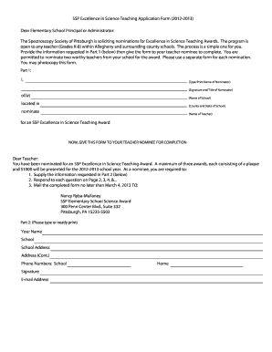 Fillable Online ssp-pgh SSP Excellence in Science Teaching Application ...