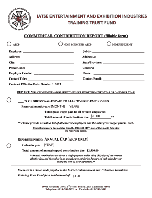 Fillable Online iatsetrainingtrust Commercial Contribution Report Form ...