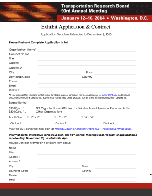 Fillable Online TRB 87th Annual Meeting Exhibit Prospectus - a2z, Inc. Fax Email Print - pdfFiller