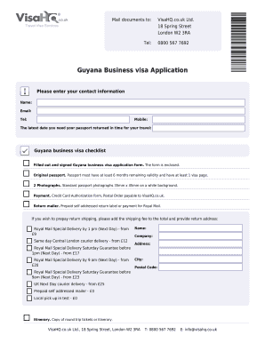 Fillable Online guyana visahq co Guyana Visa Application for Citizens ...