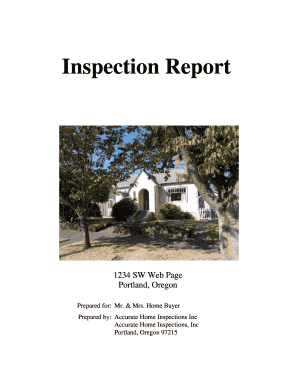 Fillable Online Inspection Report - Accurate Home Inspections Fax Email ...