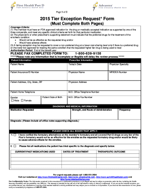 Fillable Online In order to qualify for a tier exception, the ...