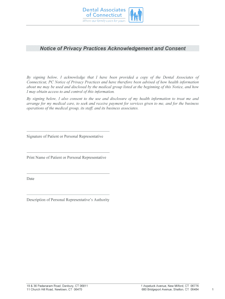 Fillable Online dentalassociates HIPAA Consent Form - Dental Associates ...