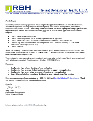 Fillable Online Oregon MBHO Recredentialing Packet rev2012 .pdf ...