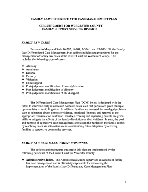 Fillable Online FAMILY LAW DIFFERENTIATED CASE MANAGEMENT PLAN Fax ...
