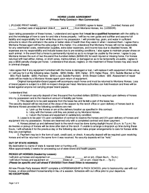 Fillable Online (Private Party Contract Non Commercial) I - Montana ...