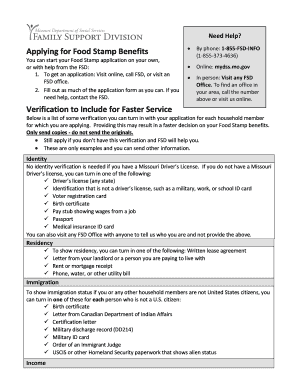 Fillable Online You can start your Food Stamp application on your own ...