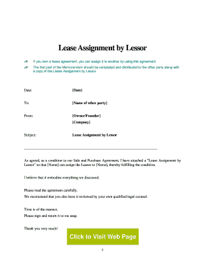 Fillable Online Lease Assignment by Lessor Fax Email Print - pdfFiller