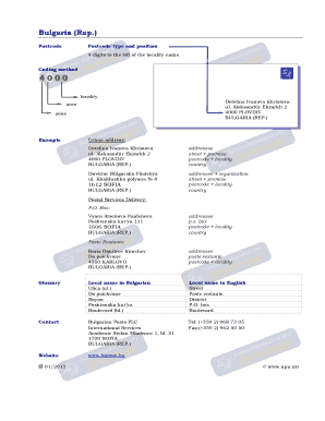 Fillable Online upu Bulgaria (Rep - upu Fax Email Print - pdfFiller