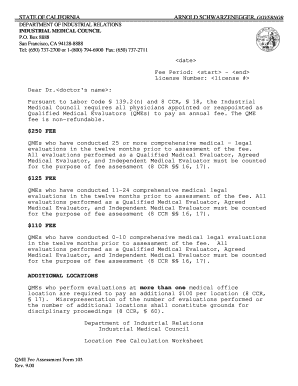 Fillable Online 10.2. The QME Fee Assessment Notice Form. Fax Email ...