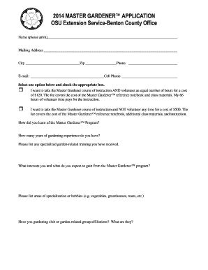 Fillable Online extension oregonstate OSU Extension Service-Benton ...