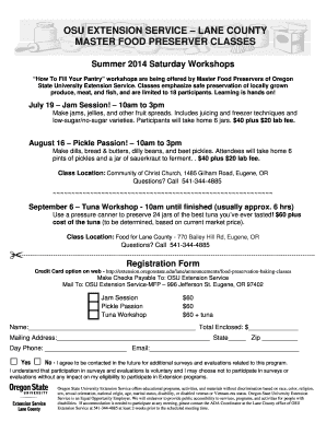 Fillable Online extension oregonstate OSU EXTENSION SERVICE LANE COUNTY ...