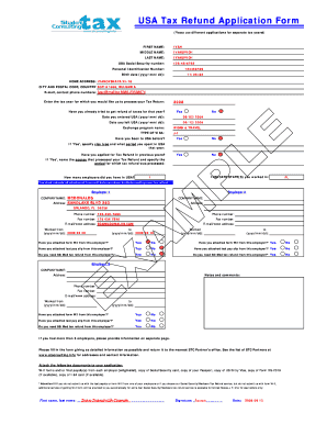 Fillable Online USA Tax Refund Application Form Fax Email Print - pdfFiller