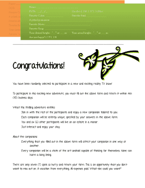 Fillable Online Congratulations - deviantART Fax Email Print - pdfFiller