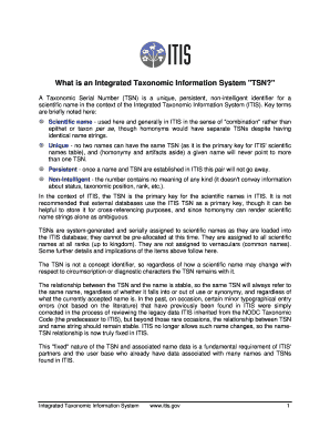 Fillable Online itis What is an Integrated Taxonomic Information System ...