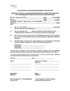 Fillable Online To be executed on a non-judicial stamp Paper of bRsb100 ...