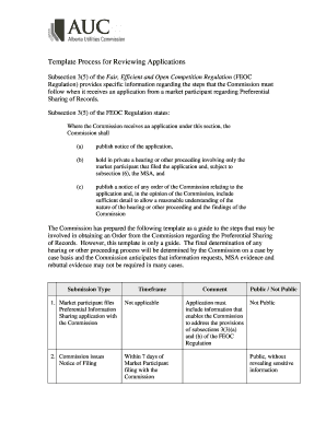 Fillable Online auc ab Template Process for Reviewing Applications Fax ...