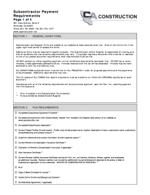 Fillable Online Subcontractor Payment Fax Email Print - pdfFiller