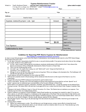Fillable Online pswdcob PSWD Expense Reimbursement Form Fax Email Print ...