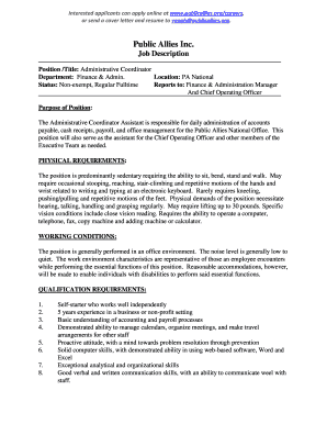 Fillable Online President Job Description Fax Email Print - pdfFiller